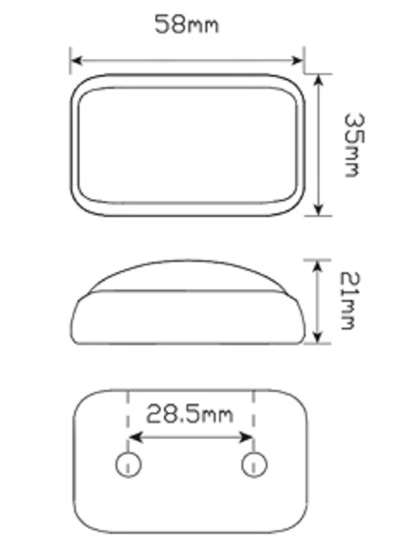 LED Front Marker Outline Position Light Clear White 12/24v Caravan Tru ...
