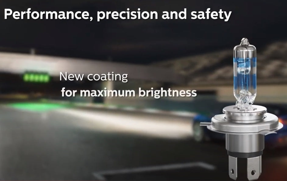 Genuine Philips H4 Racing Vision GT200 Light Globes 12v 60/55w 200% Br ...