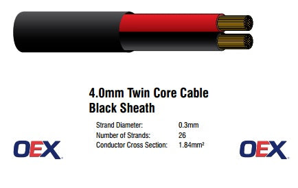 Twin Core Cable 6mm 30m Sheathed Dual Battery Auto 12v 24v 4WD Trailer ...