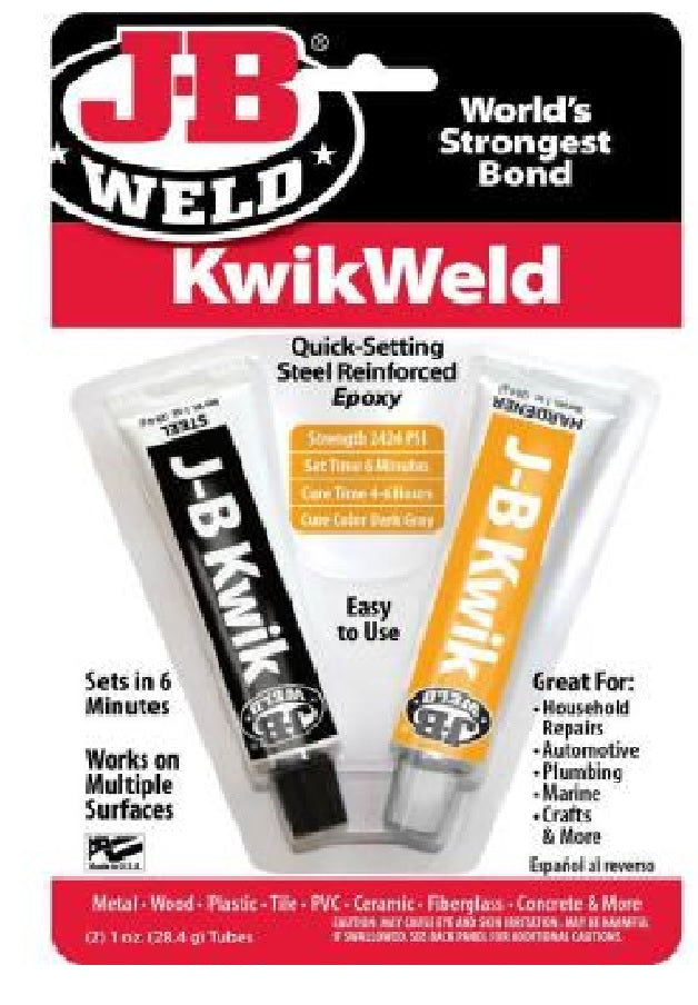 JB Weld Automotive Kwik Weld Steel Reinforced 2 Part Epoxy Glue Quick ...